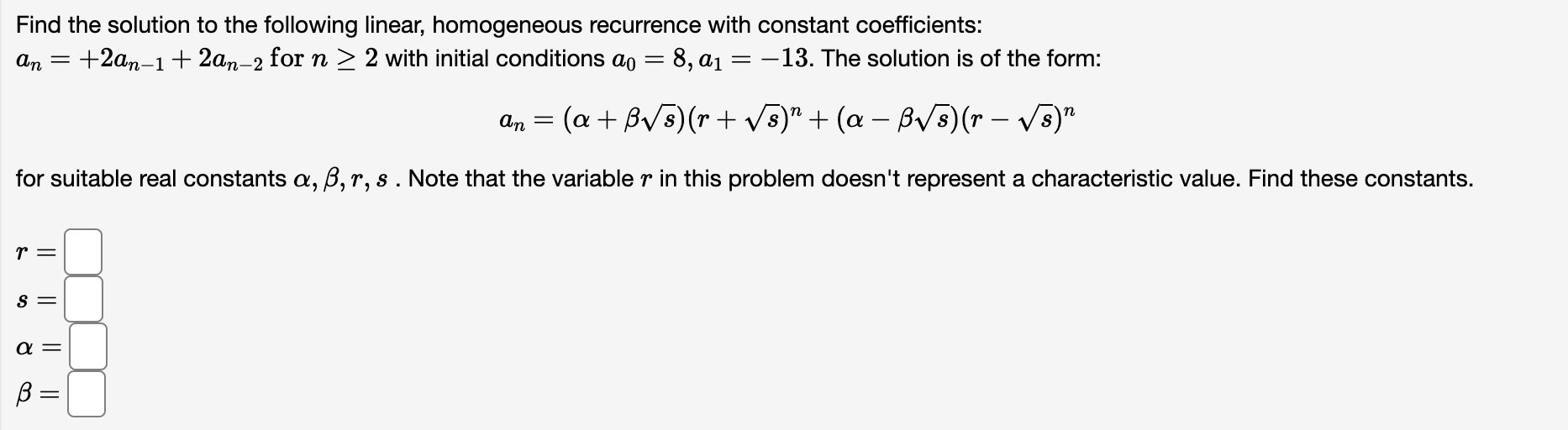 Solved Find the solution to the following linear, | Chegg.com