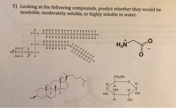 Solved Looking at the following compounds, predict whether | Chegg.com