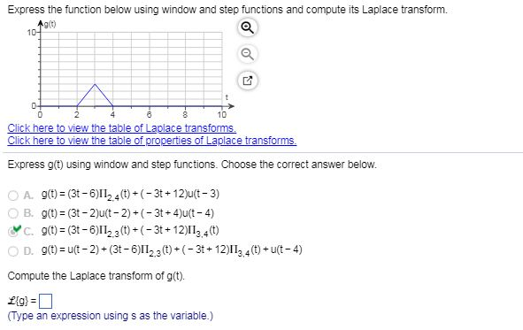 Solved Express the function below using window and step | Chegg.com