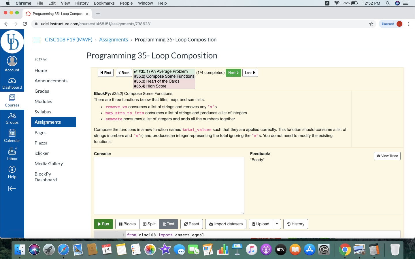 Solved from cisc108 import assert_equal def | Chegg.com