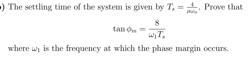 Solved The second-order system transfer function is given by | Chegg.com