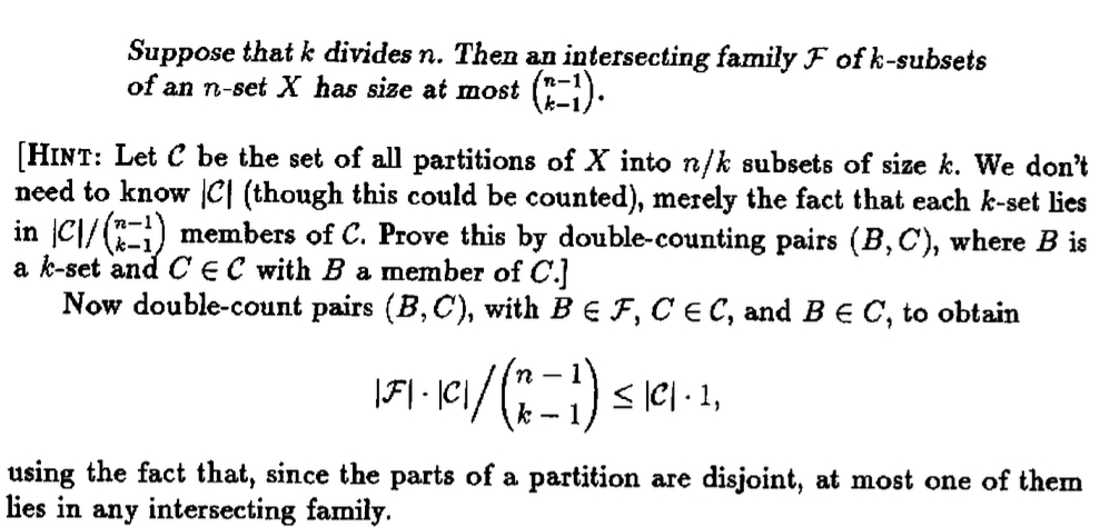 2. If n=2k, an intersecting family of k-subsets of an | Chegg.com