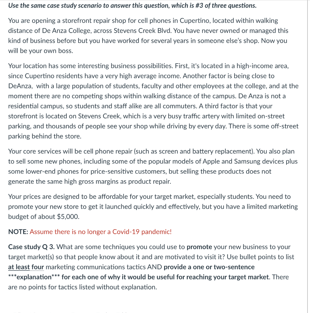 Solved Use the same case study scenario to answer this | Chegg.com