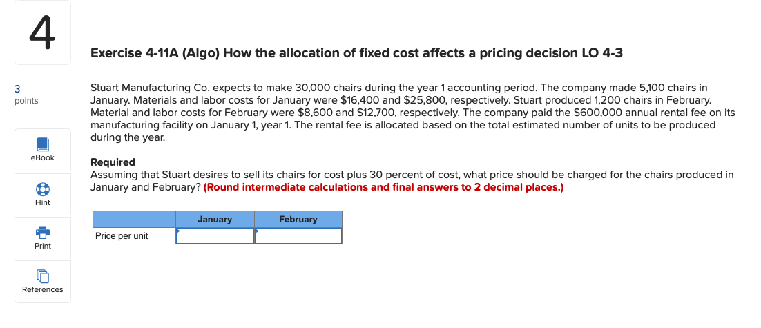Solved 4 Exercise 4-11A (Algo) How the allocation of fixed | Chegg.com