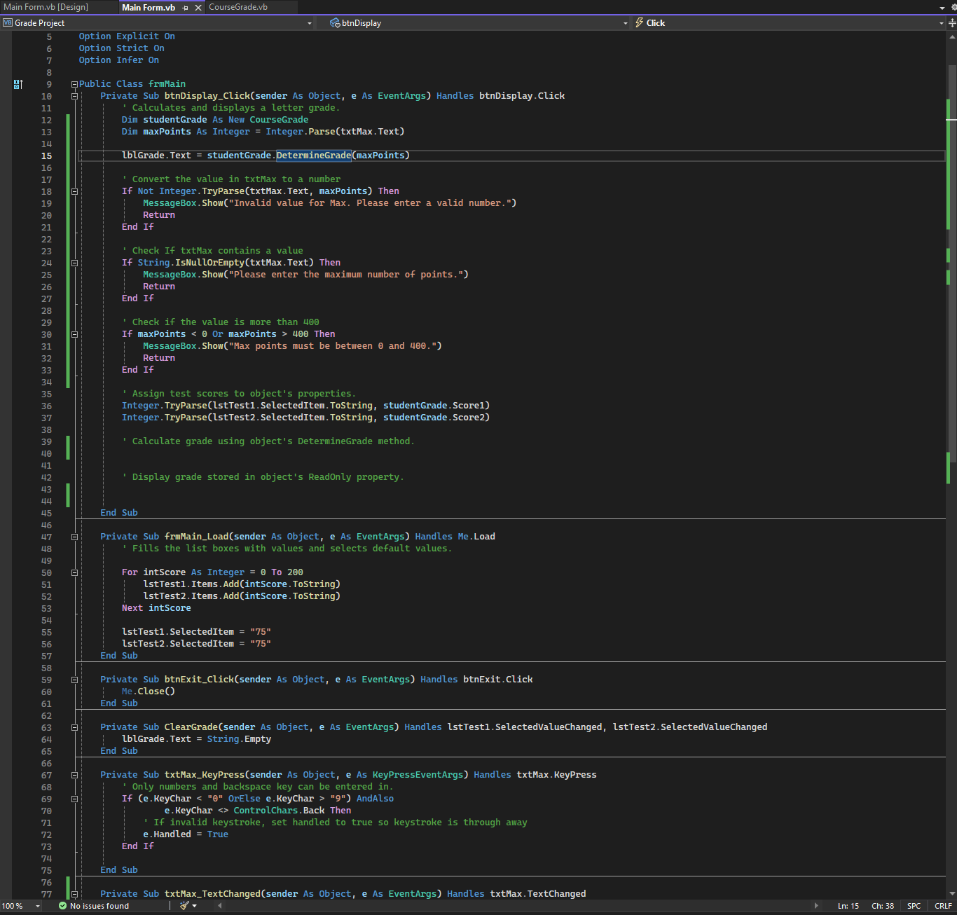 Solved 2. In this exercise, you modify the Grade Calculator | Chegg.com