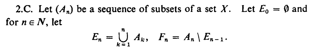Solved Let Eg = 0 and 2.C. Let (An) be a sequence of subsets | Chegg.com