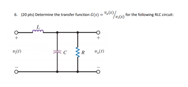 Solved Determine The transfer function G(s) = Vo(s)/Vi(s) | Chegg.com