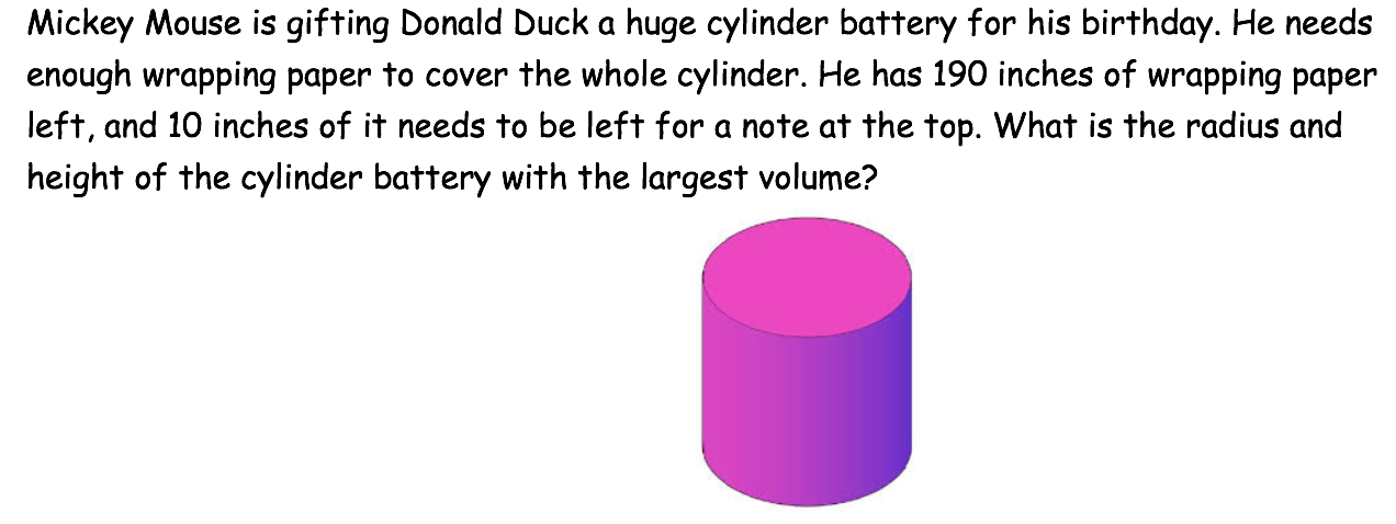 Solved Mickey Mouse is gifting Donald Duck a huge cylinder | Chegg.com