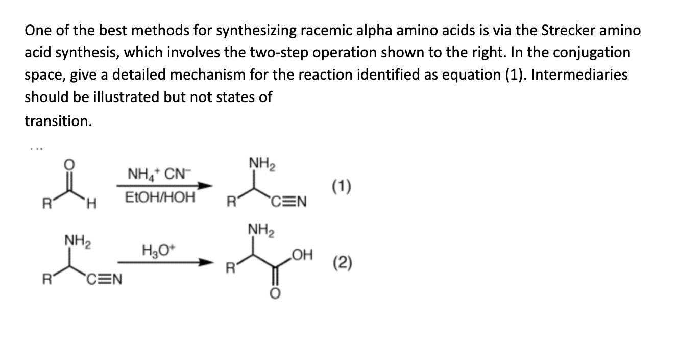 One of the best methods for synthesizing racemic | Chegg.com