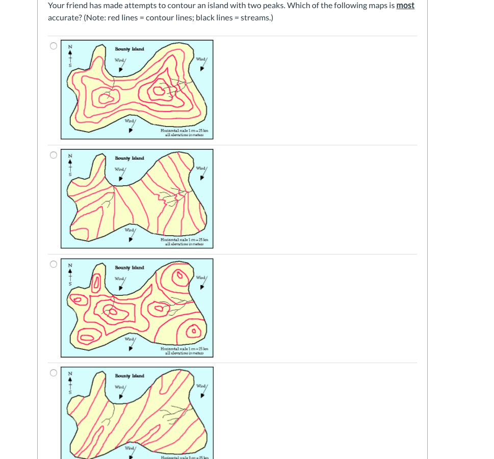 Solved Your friend has made attempts to contour an island | Chegg.com