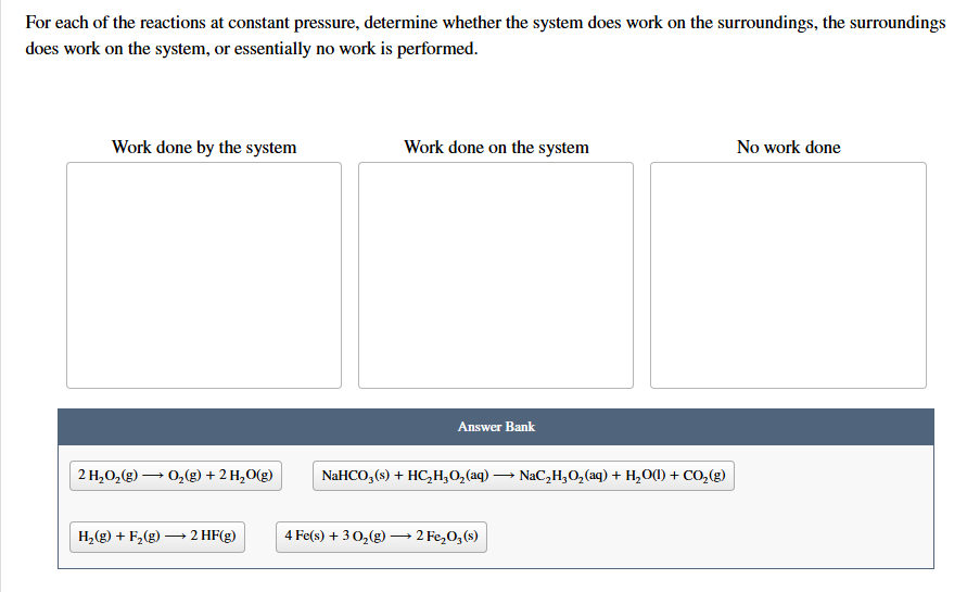 High Quality SOLUTION For each of ﻿the reactions at ﻿constant pressure, | Chegg.com