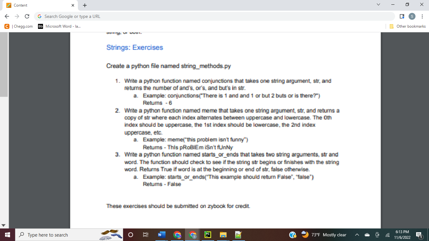 Solved Create A Python File Named Stringmethodspy 1 Write 8602