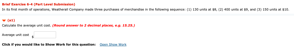 Solved Brief Exercise 6-4 (Part Level Submission) In its | Chegg.com