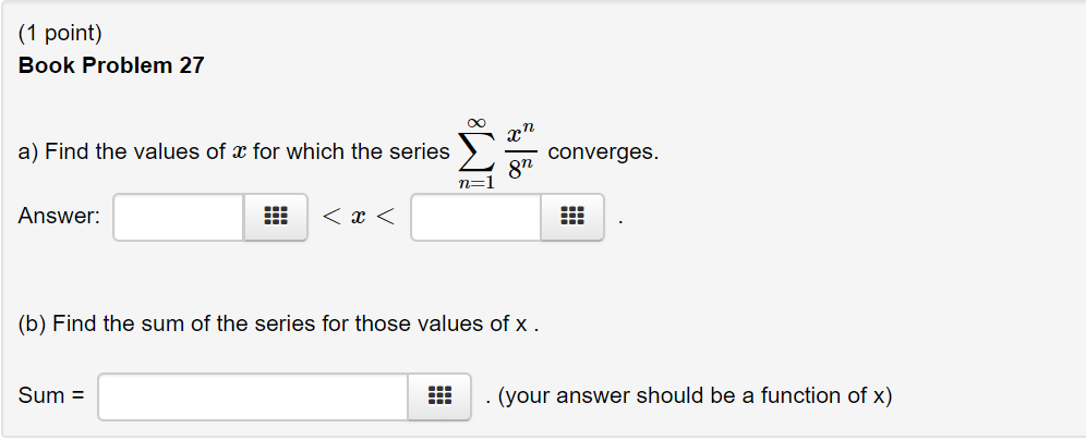 Solved (1 point) Book Problem 27 a) Find the values of x for | Chegg.com