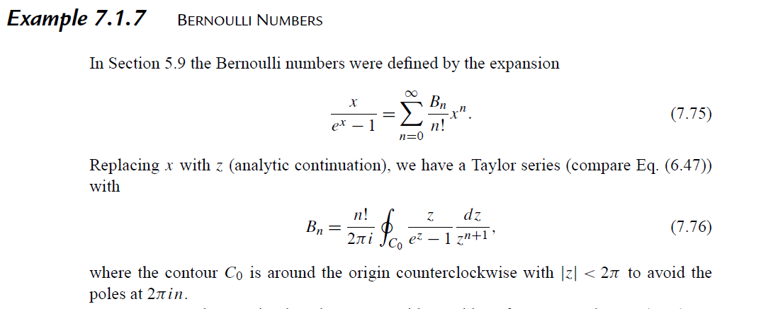 Solved Example 7.1.7 BERNOULLI NUMBERS In Section 5.9 the | Chegg.com