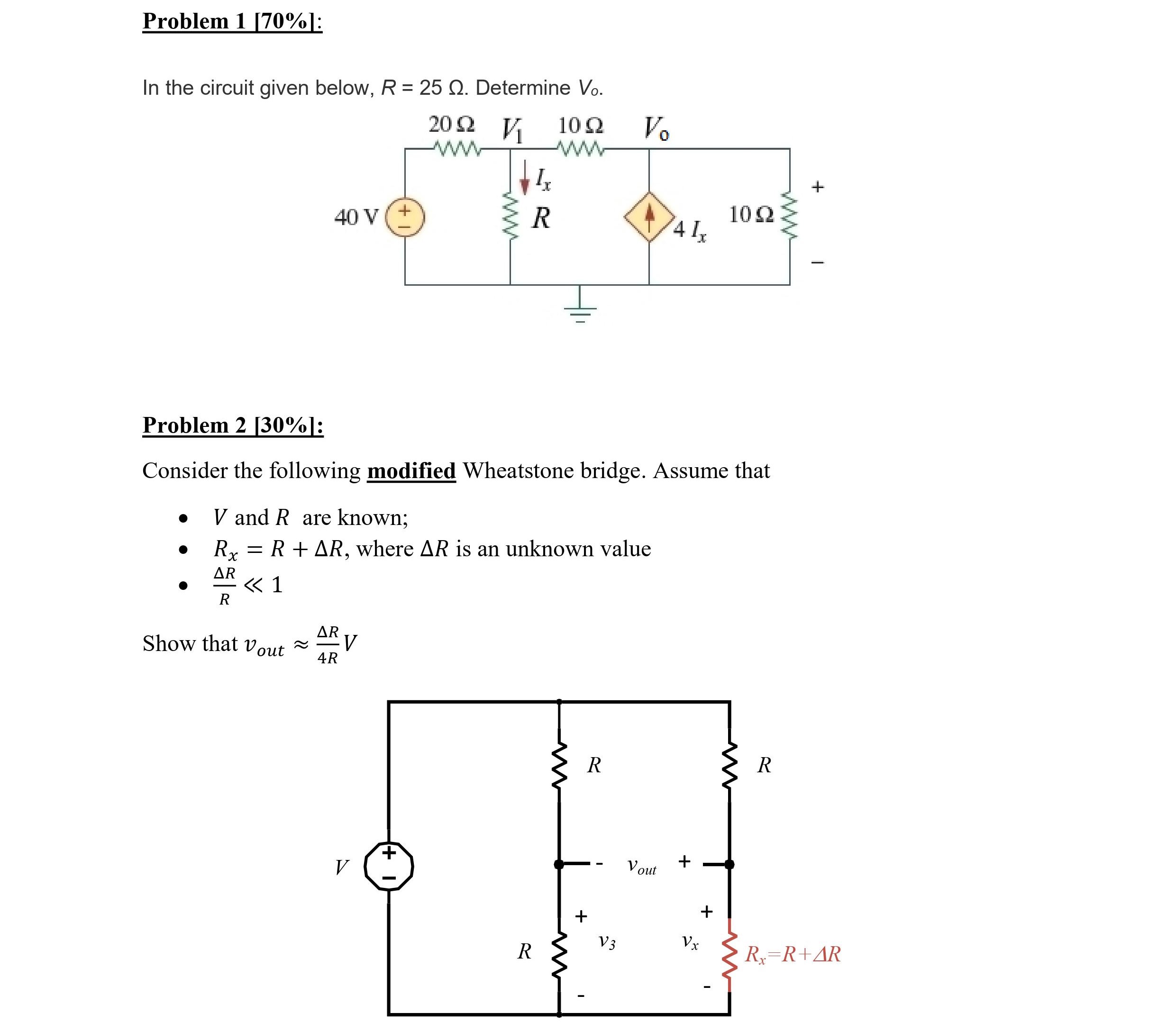 Solved In the circuit given below, R=25Ω. Determine Vo. | Chegg.com