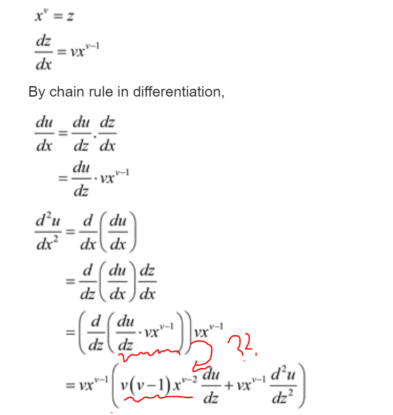 Solved How can d [vx^(v-1)]/dz can be v(v-1)x^(v-2)? I want | Chegg.com