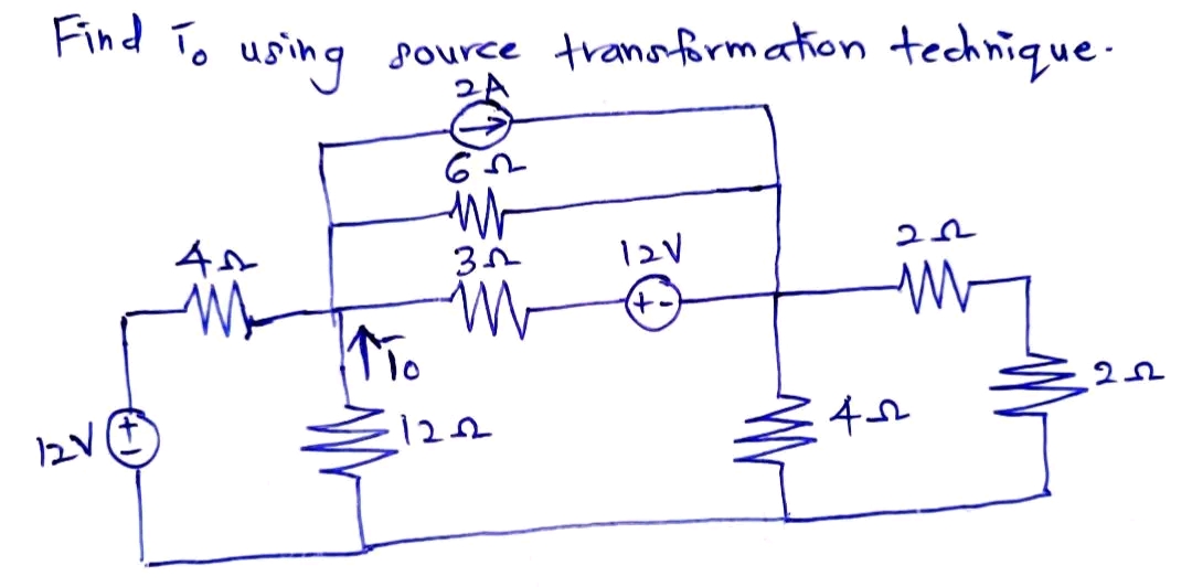 Solved Find T0 using source transformation technique. | Chegg.com
