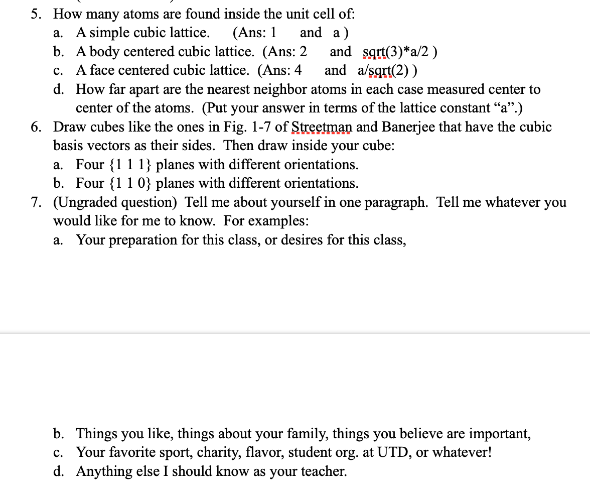 Solved How many atoms are found inside the unit cell of:a. | Chegg.com