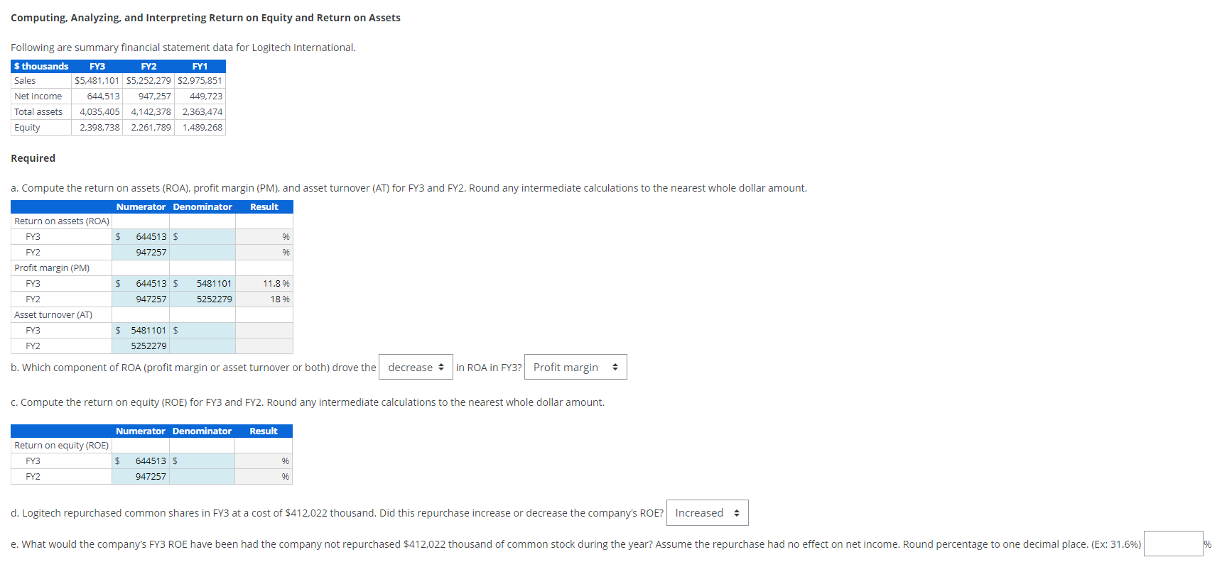 Solved Computing, Analyzing, and Interpreting Return on | Chegg.com