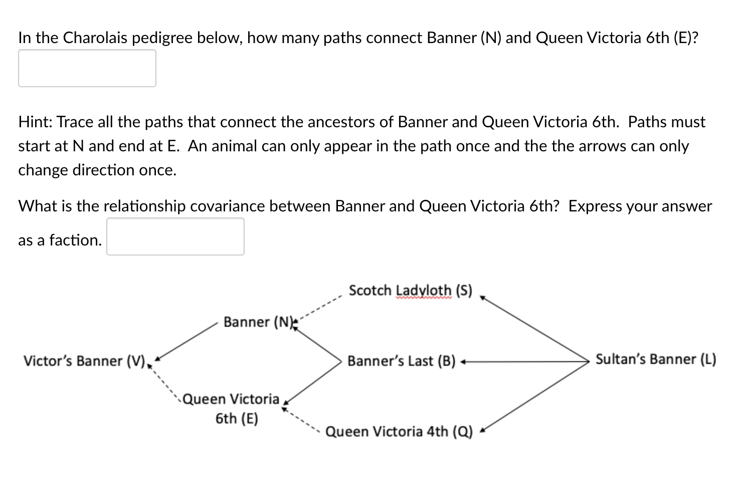 Solved In the Charolais pedigree below, how many paths | Chegg.com