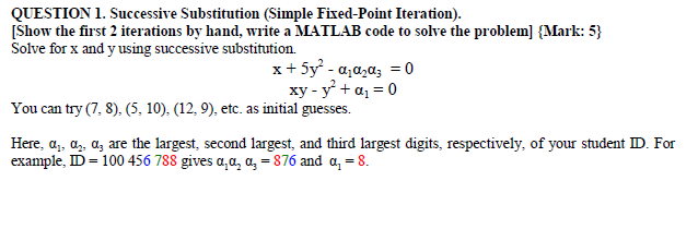 Solved QUESTION 1. Successive Substitution (Simple | Chegg.com