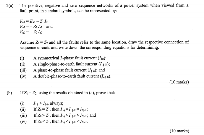 Solved The positive, negative and zero sequence networks of | Chegg.com