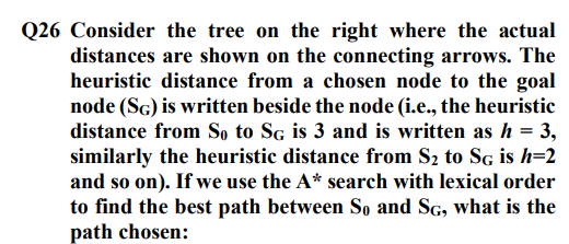 Solved Q26 Consider the tree on the right where the actual | Chegg.com