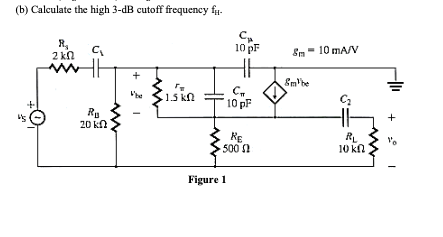 Solved (b) Calculate the high 3-dB cutoff frequency fil RA 2 | Chegg.com