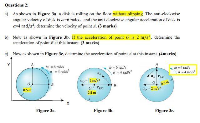 Solved Questions 2: a) As shown in Figure 3a, a disk is | Chegg.com
