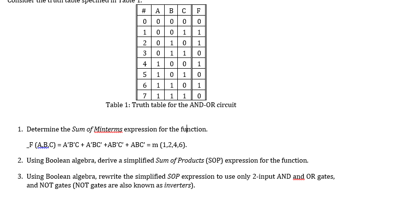 Solved 2 0 1 01 4 1001 1 0 1 6 11 01 7 1 1 1 0 Table 1: | Chegg.com