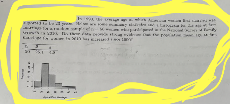 Solved null and alternative hypothesis: H0: u = 23, HA: u > | Chegg.com