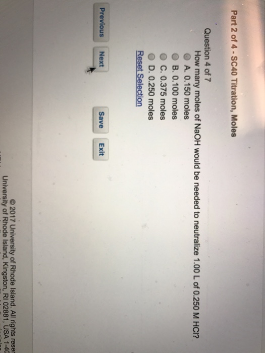 Solved How many Moles of NaOH would be needed to neutralize | Chegg.com