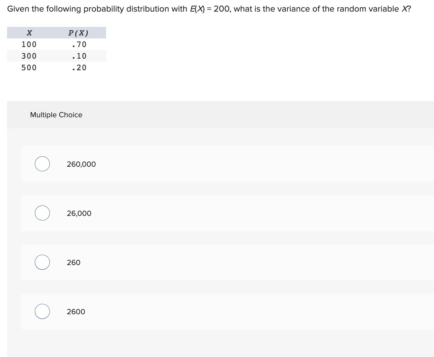 Solved Given the following probability distribution with | Chegg.com