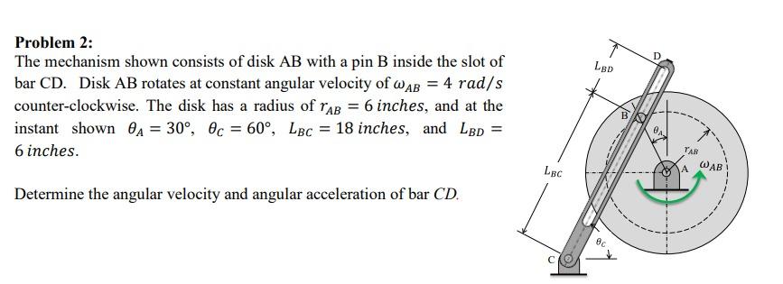 Solved Problem 2: The mechanism shown consists of disk AB | Chegg.com