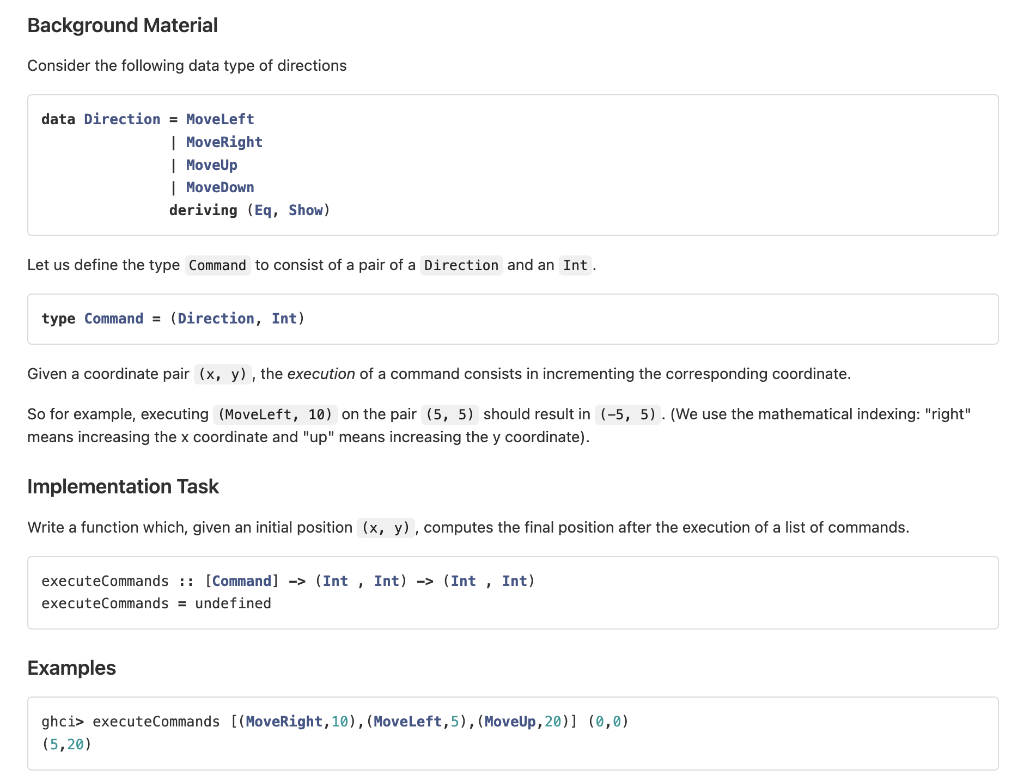Solved Background Material Consider the following data type | Chegg.com