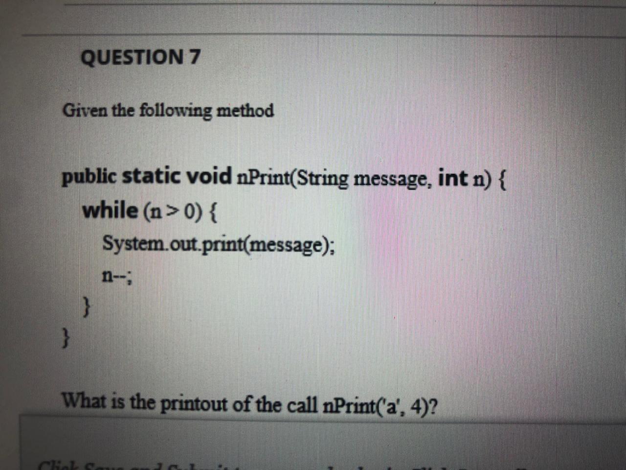 Solved QUESTION 5 What is the output of the following code? | Chegg.com