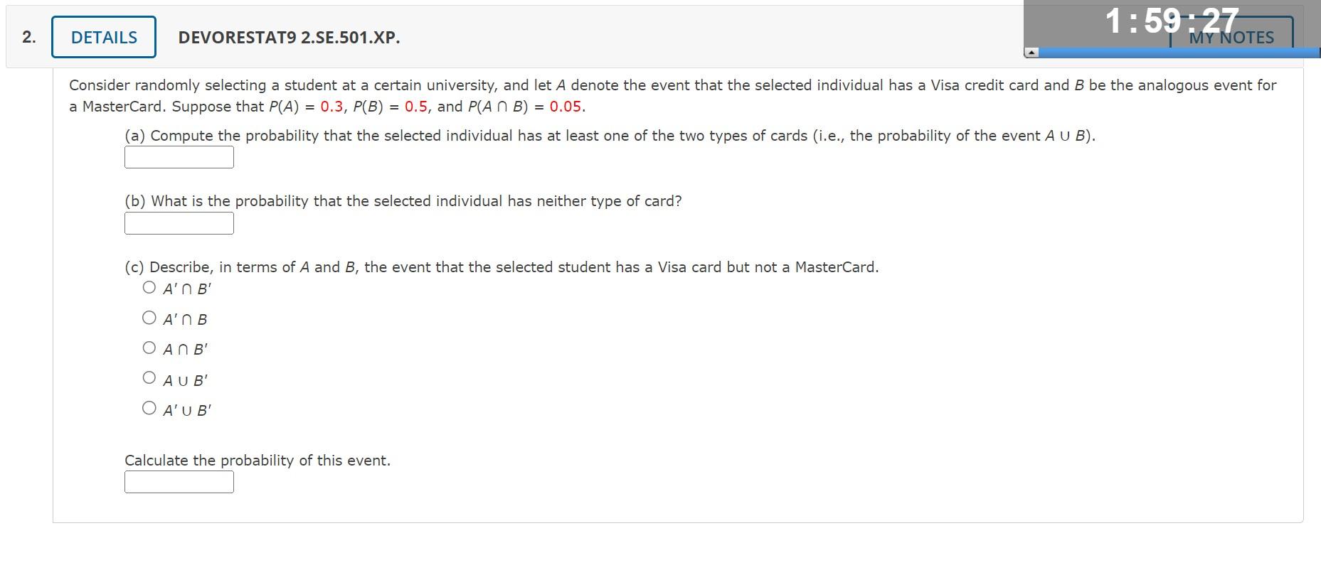 Solved Consider randomly selecting a student at a certain | Chegg.com