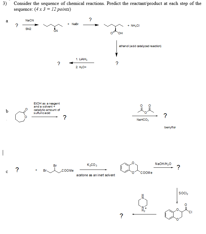 Solved 3) Consider the sequence of chemical reactions. | Chegg.com
