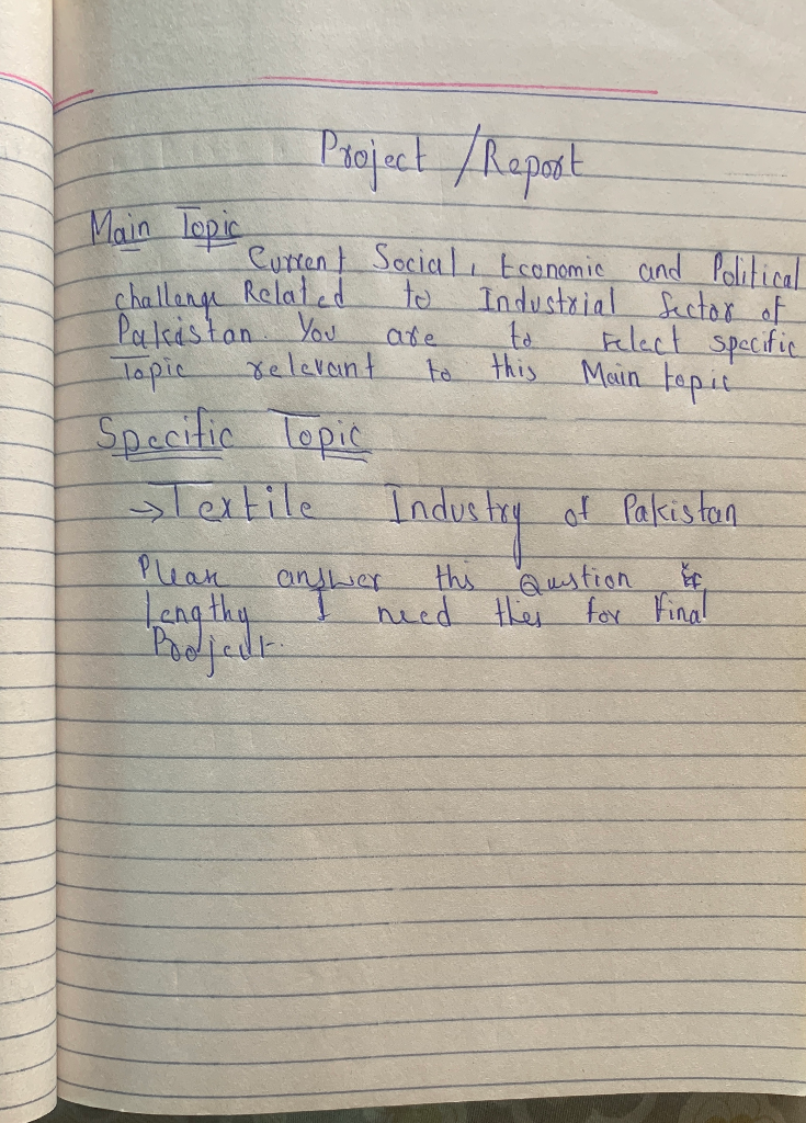 Solved Project / Report Main Topic Current Social, Economic | Chegg.com