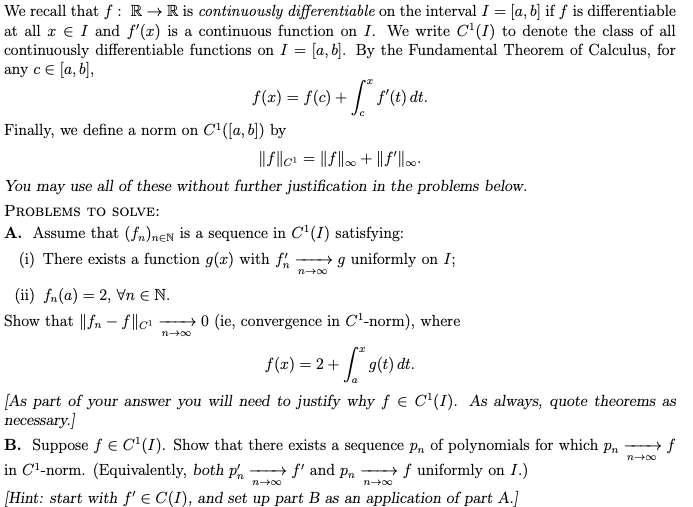 Solved Please help it mentions Weierstrass Approximation | Chegg.com