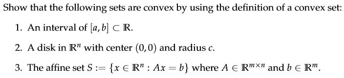 Solved Show that the following sets are convex by using the | Chegg.com