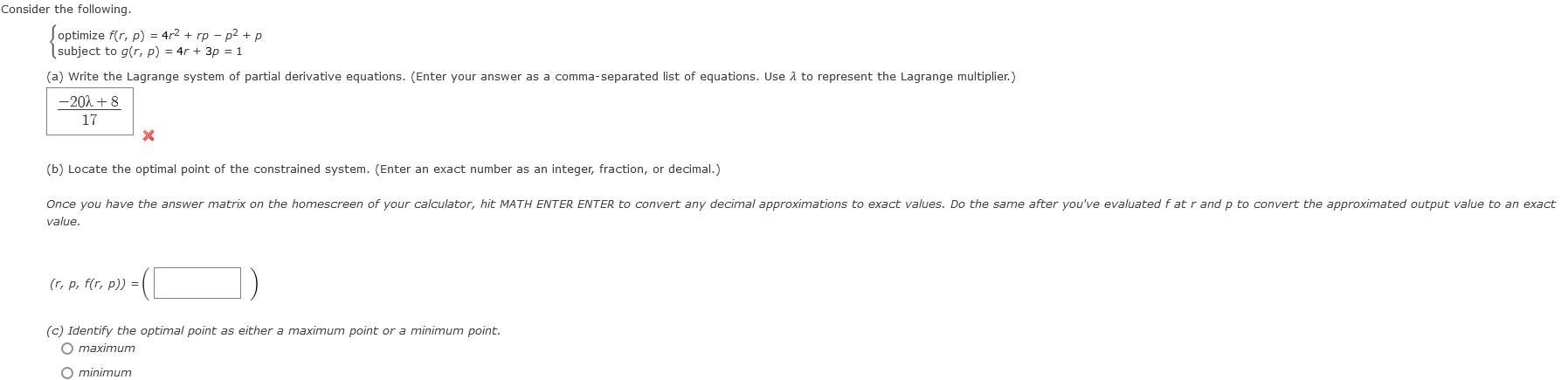 Solved Consider the following. | Chegg.com