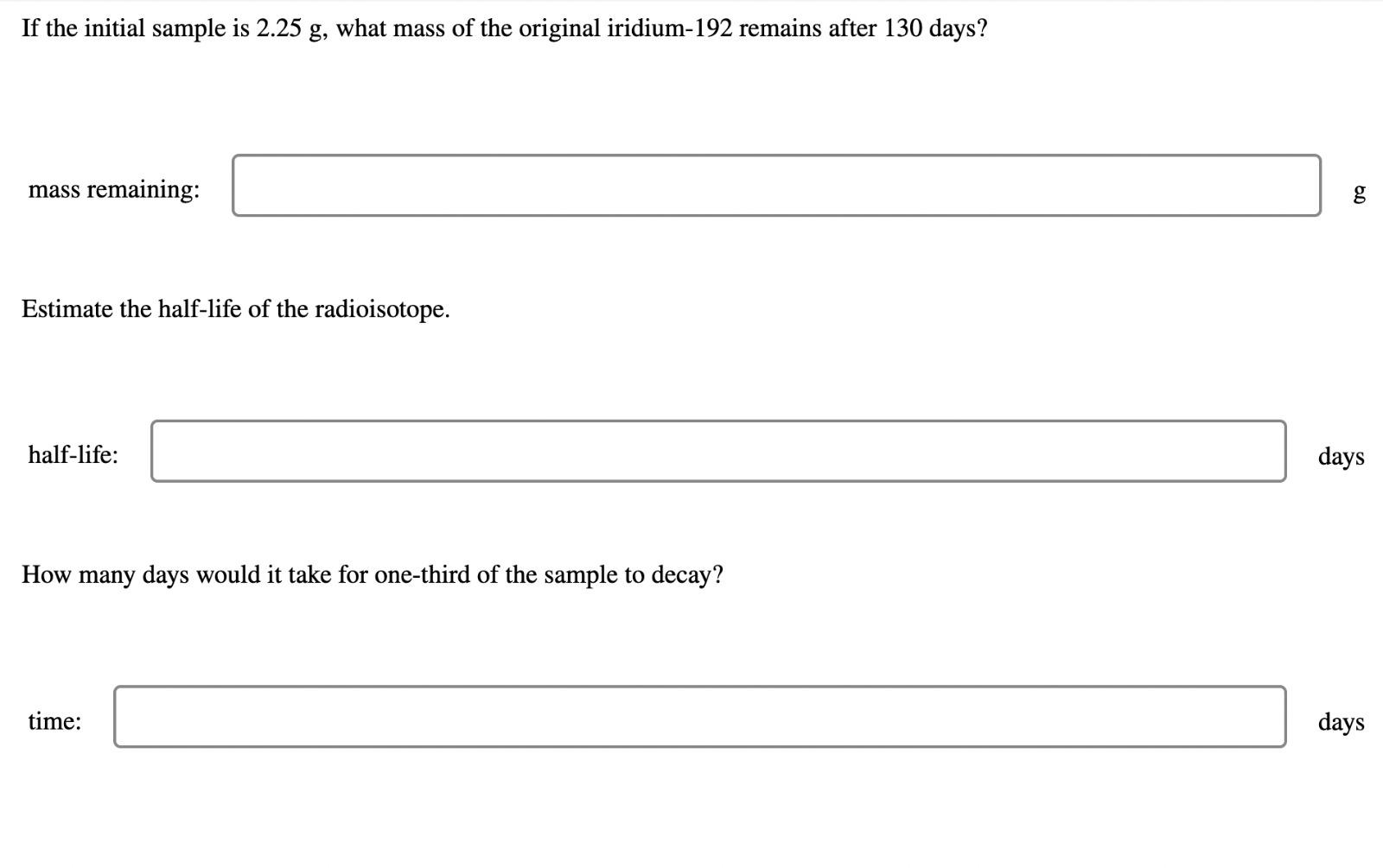 Solved Iridium-192 is one radioisotope used in | Chegg.com