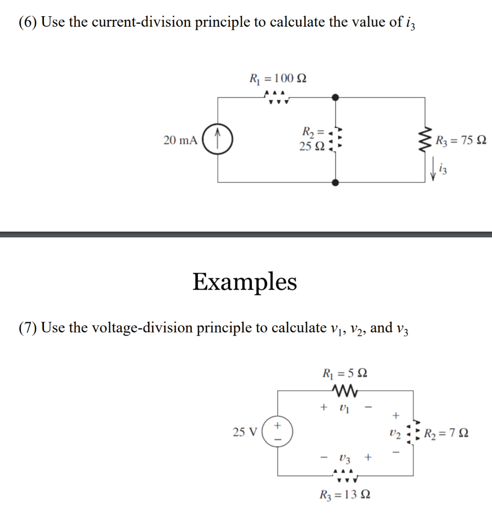 Solved (6) Use the current-division principle to calculate | Chegg.com