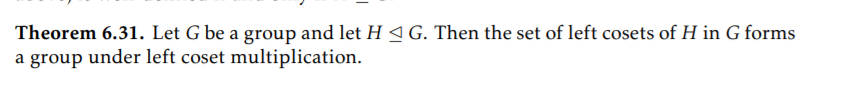 Solved G. Then the set of left cosets of H in G forms | Chegg.com
