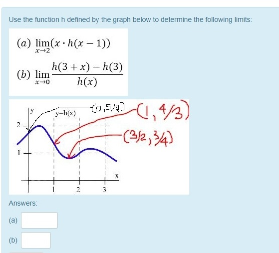 Solved Use the function h defined by the graph below to | Chegg.com