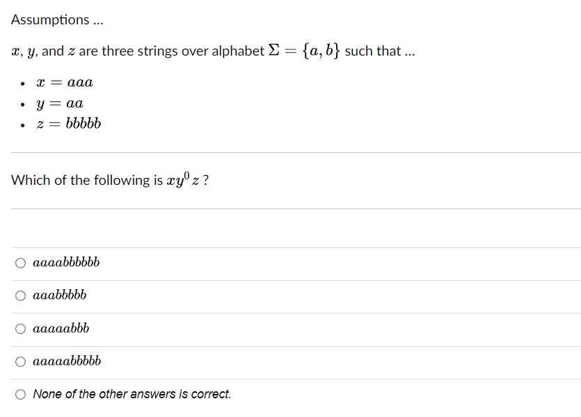 Solved Xy And Z Are Three Strings Over Alphabet Σ Ab 