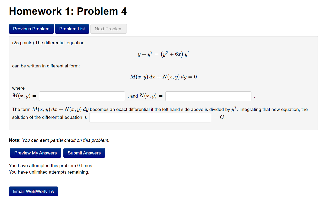 Solved Homework 1: Problem 4 Previous Problem Problem List | Chegg.com