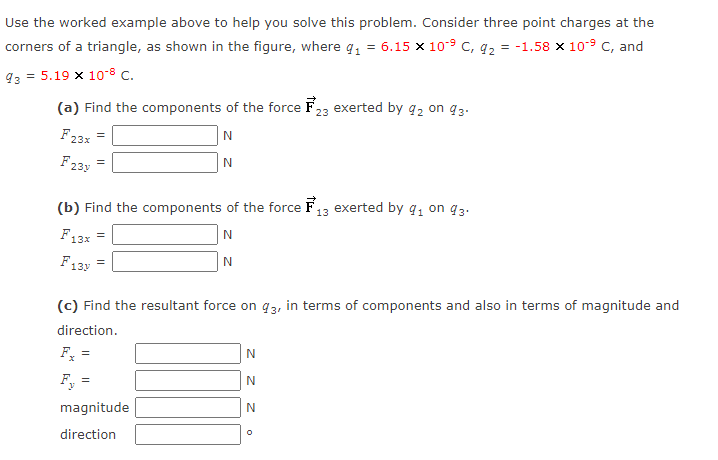 Solved Goal Apply Coulomb's law in two dimensions. Problem | Chegg.com
